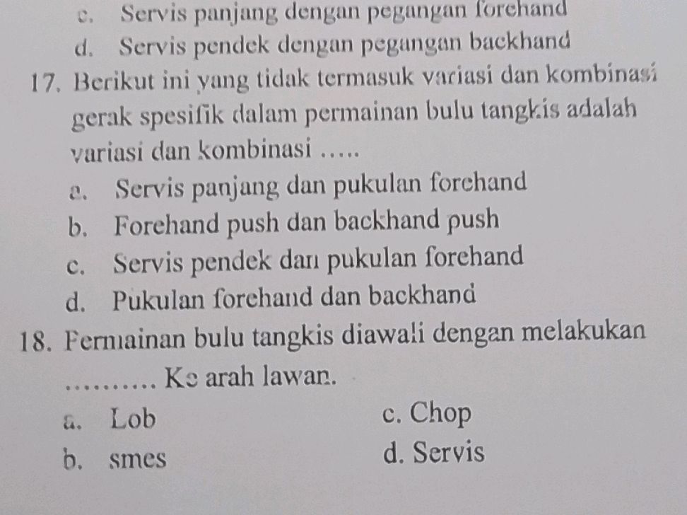 17. Berikut ini yang tidak termasuk variasi | StudyX