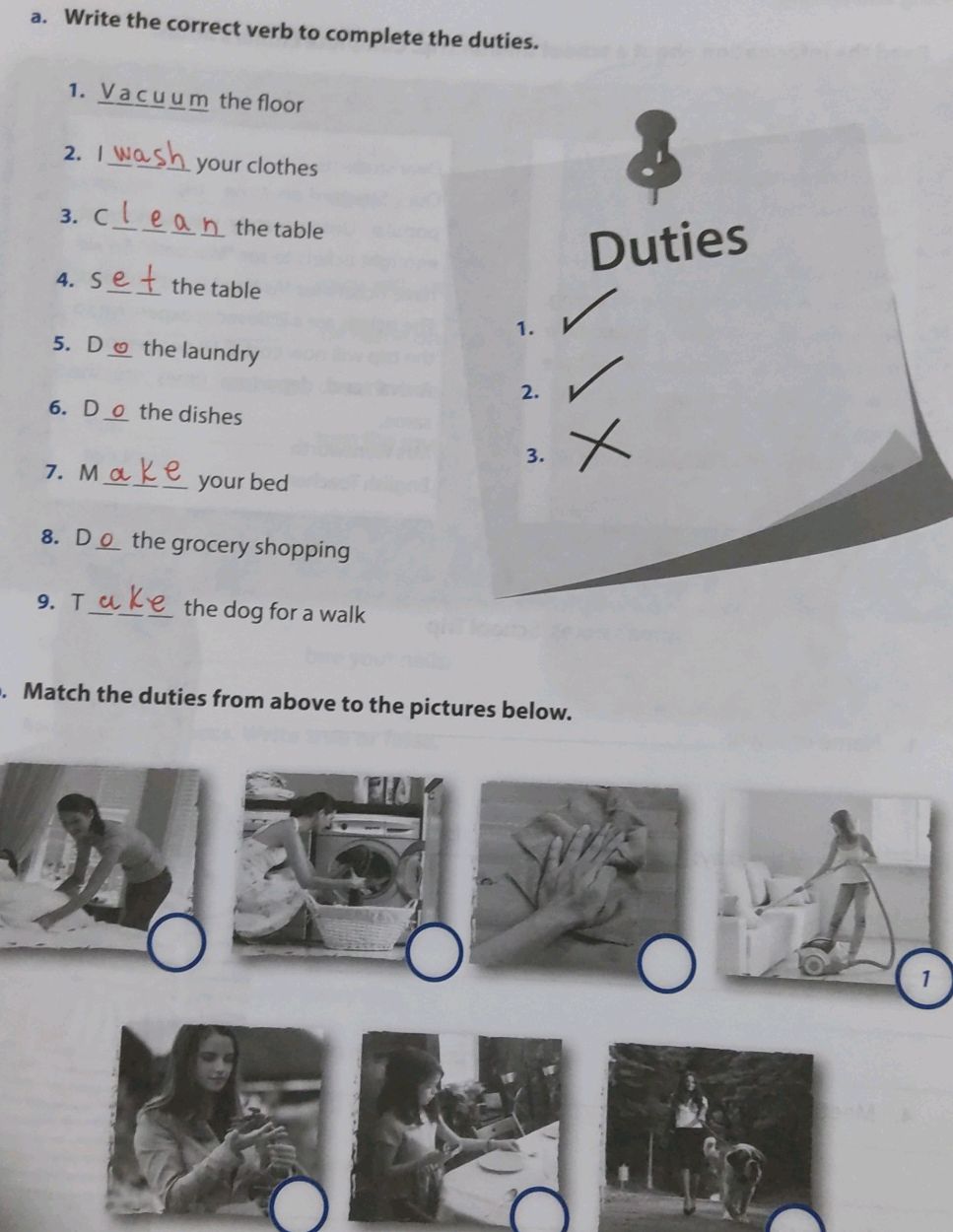 a. Write the correct verb to complete the | StudyX