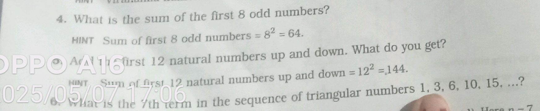4. What is the sum of the first 8 odd | StudyX