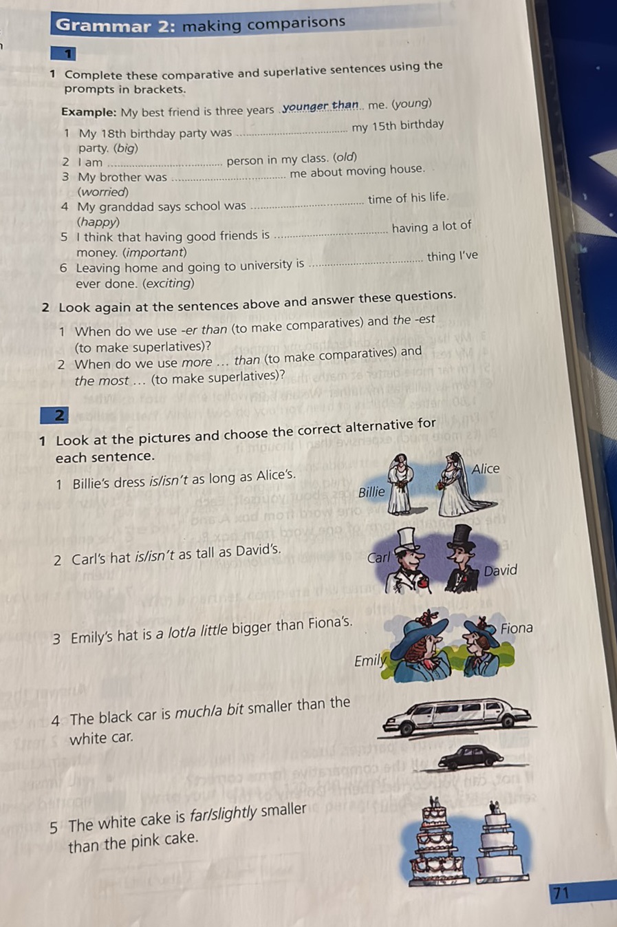 1 Complete these comparative and superlative | StudyX