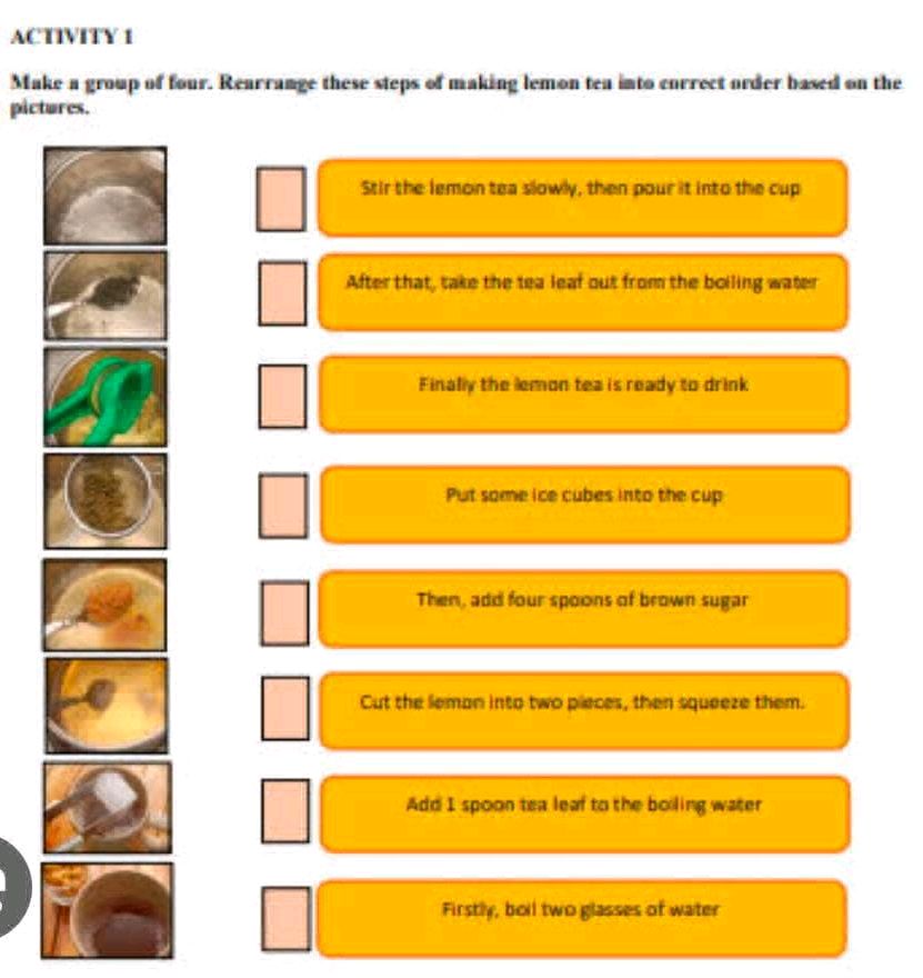 Make a group of four. Rearrange these steps | StudyX