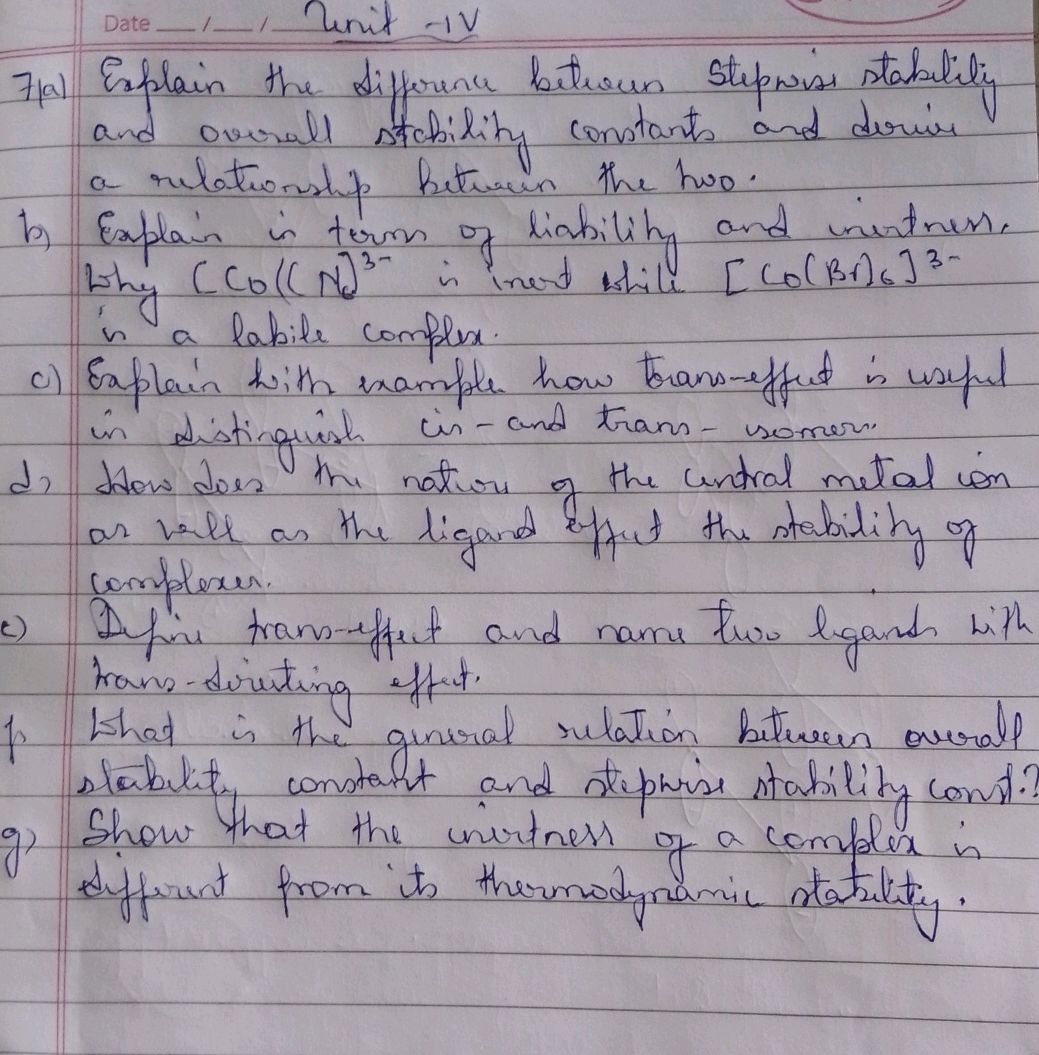 7a) Explain the difference between stepwise | StudyX