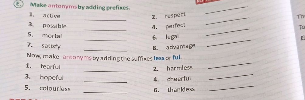 Make antonyms by adding prefixes. 1. active | StudyX