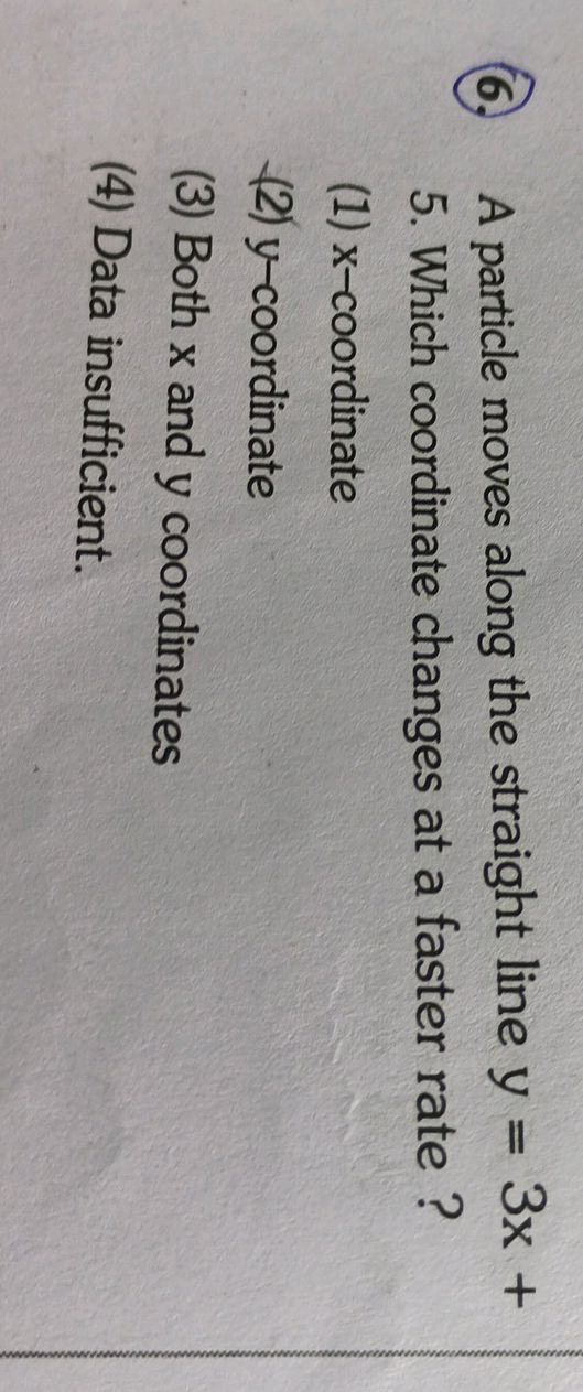 6. A particle moves along the straight line | StudyX