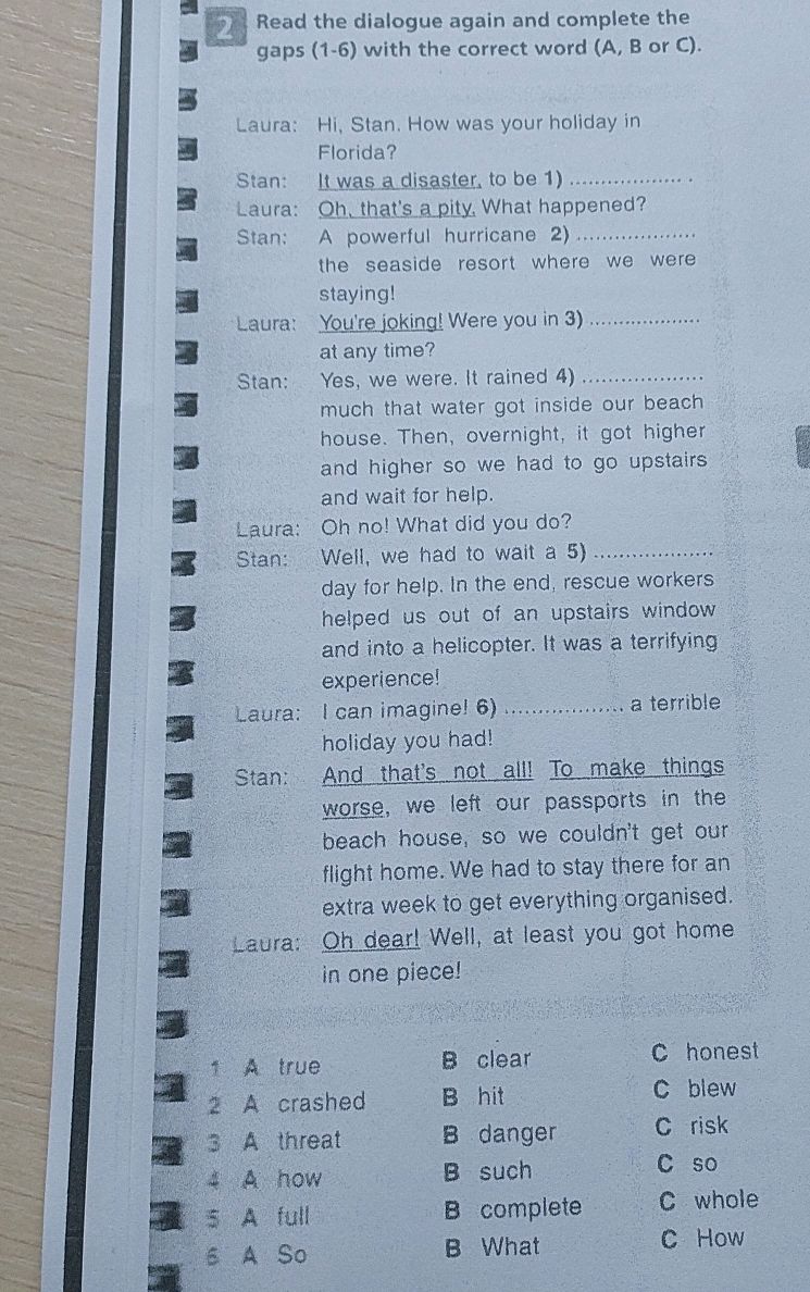 Read the dialogue again and complete the | StudyX