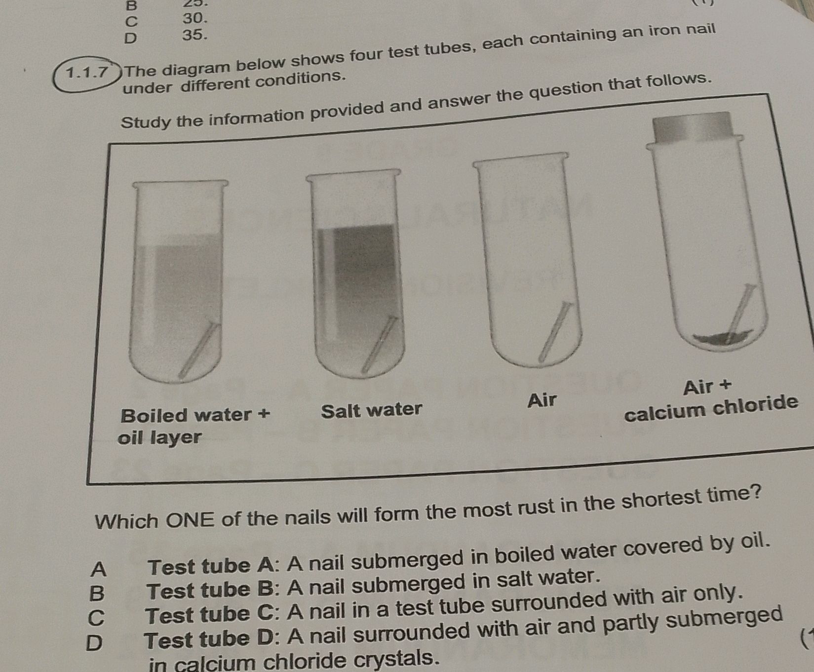 The diagram below shows four test tubes, | StudyX