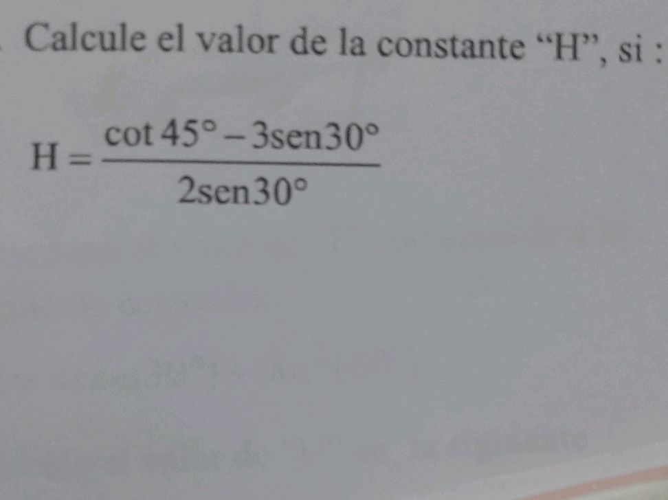 Calcule el valor de la constante "H", si: | StudyX