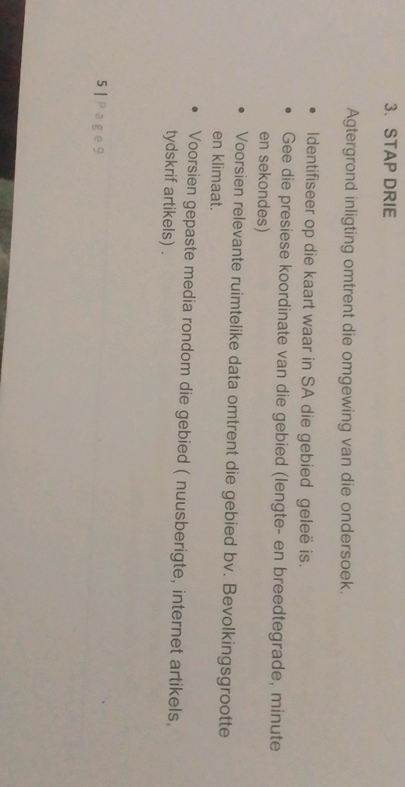 STAP DRIE Agtergrond inligting omtrent die