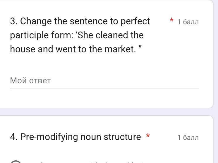 3. Change the sentence to perfect participle | StudyX