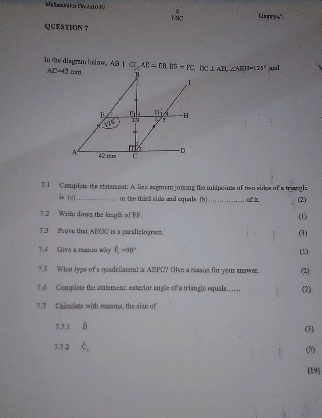 QUESTION 7 In the diagram below, AB || CI, | StudyX