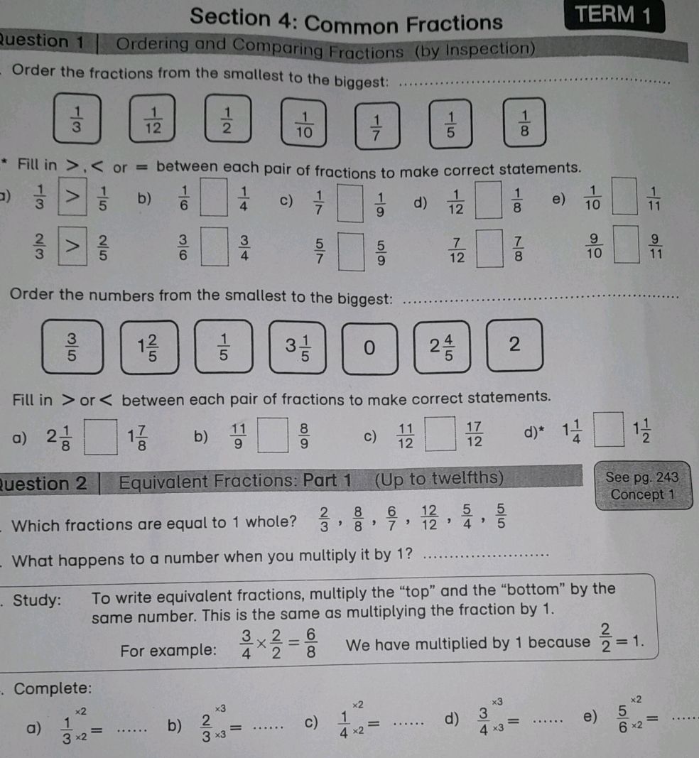 Question 1 | Ordering and Comparing | StudyX