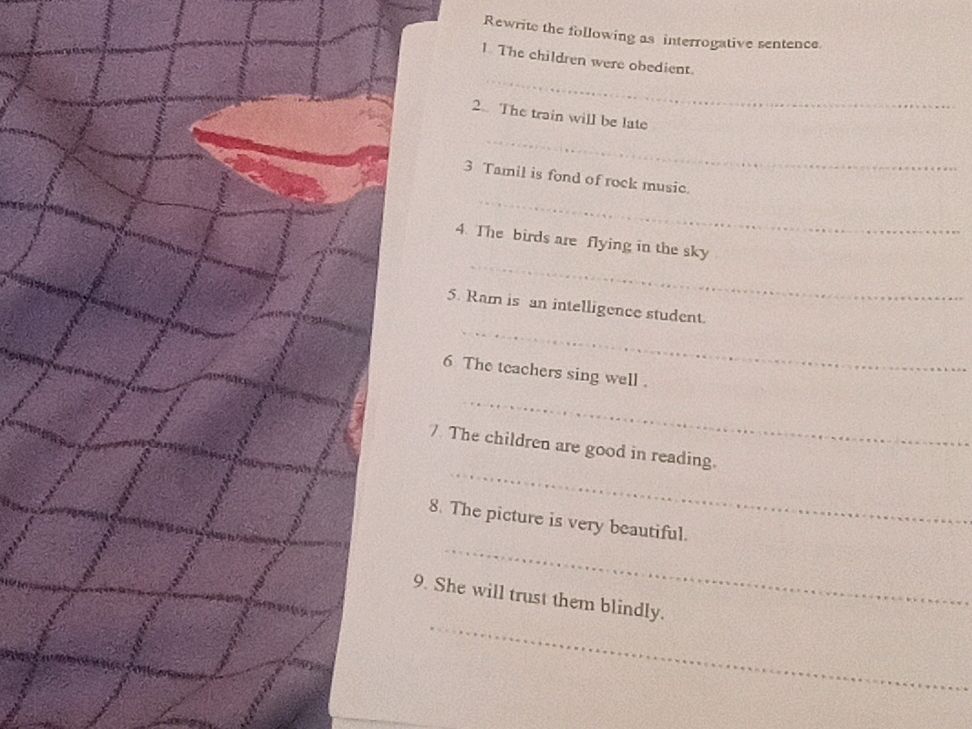 Rewrite the following as interrogative | StudyX