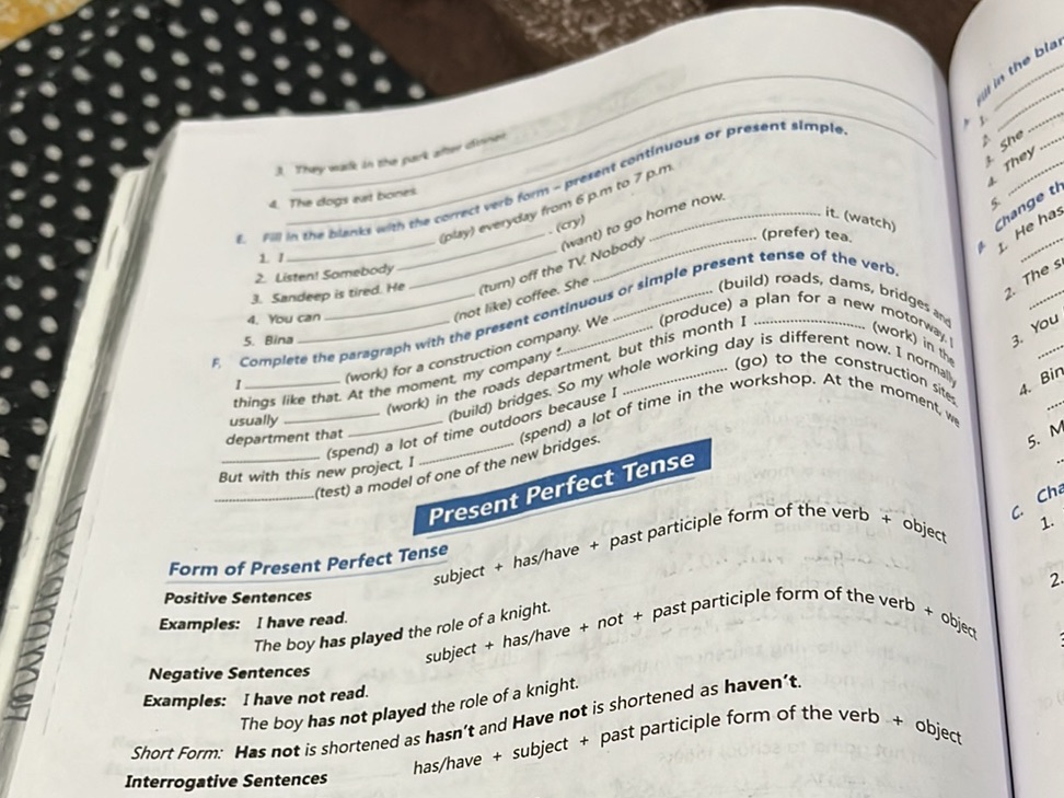 E. Fill in the blanks with the correct verb | StudyX