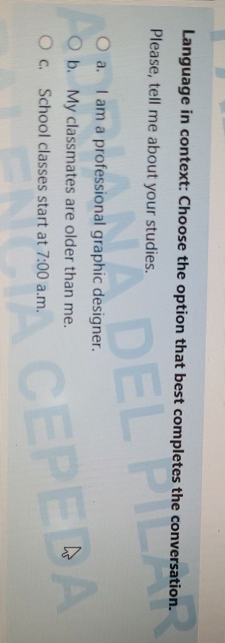 Language in context: Choose the option that | StudyX