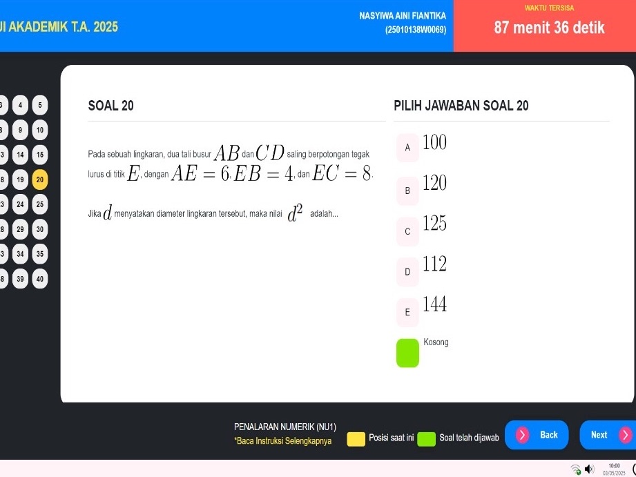 Pada sebuah lingkaran, dua tali busur $AB$ | StudyX