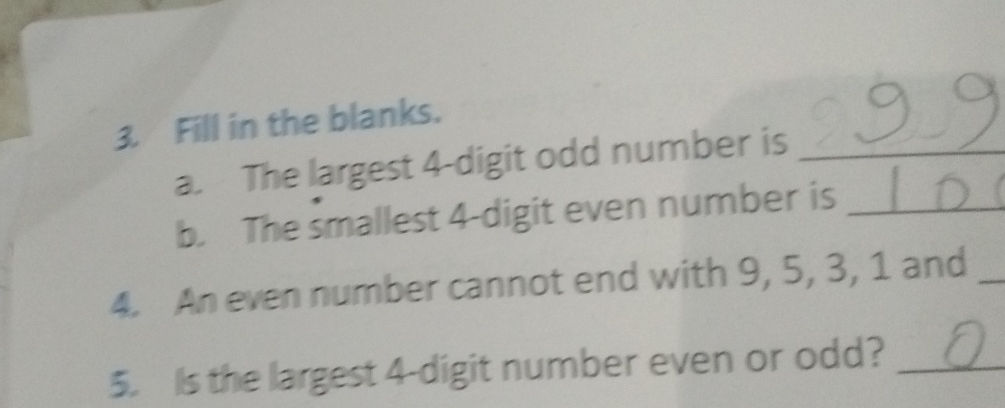 3. Fill in the blanks. a. The largest | StudyX