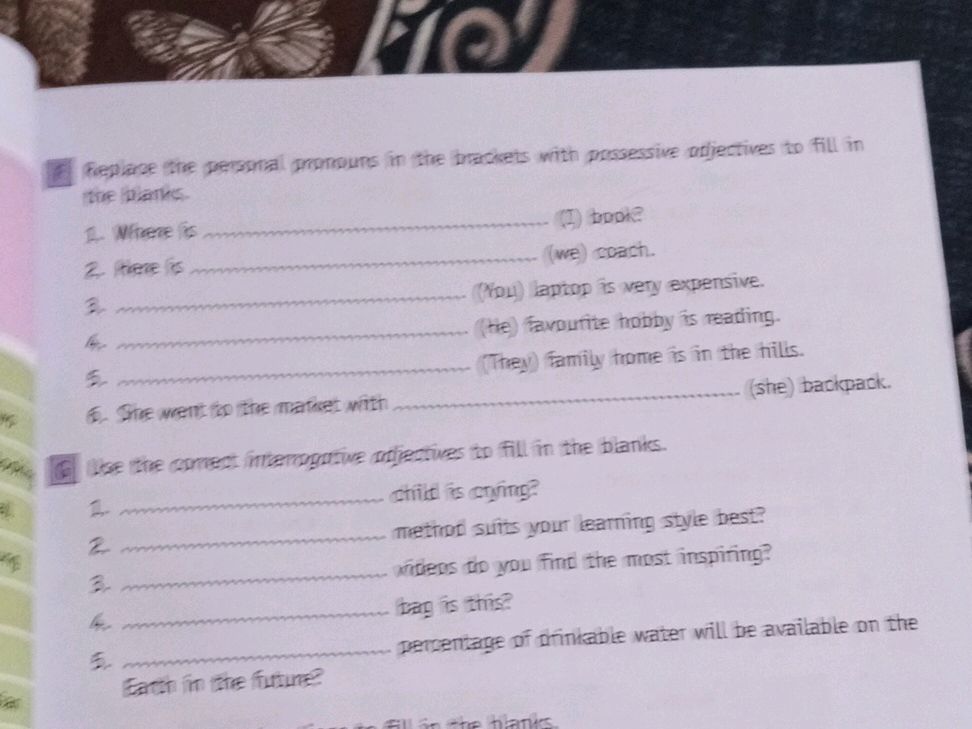 Replace the personal pronouns in the | StudyX