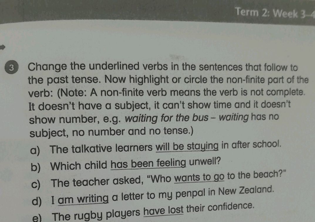 Change the underlined verbs in the sentences | StudyX