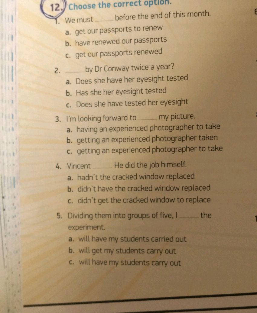 12. Choose the correct option. 1. We must | StudyX