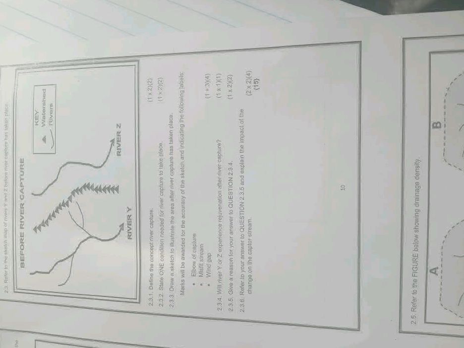2.3. Refer to the sketch map of rivers Y and | StudyX