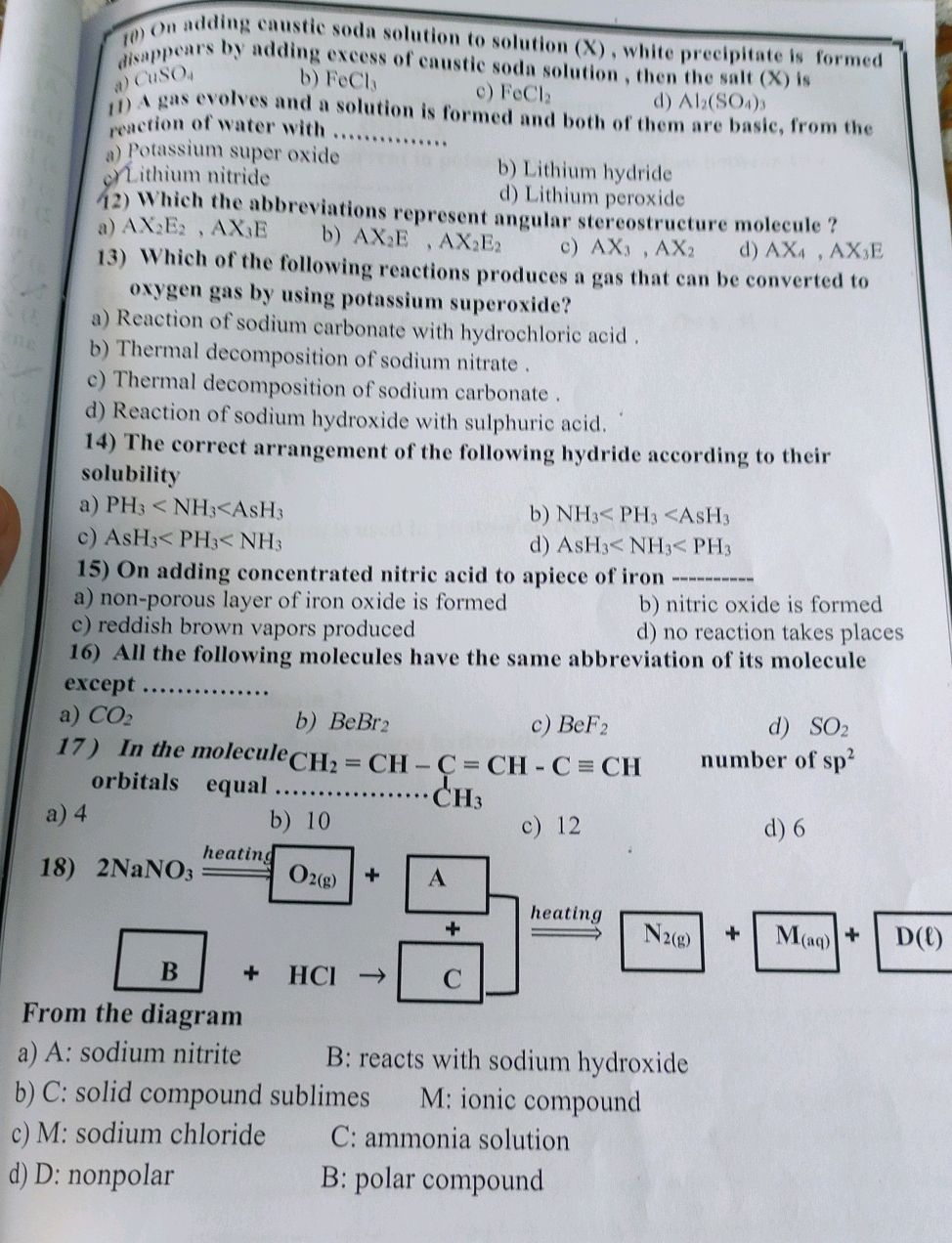 10) On adding caustic soda solution to | StudyX
