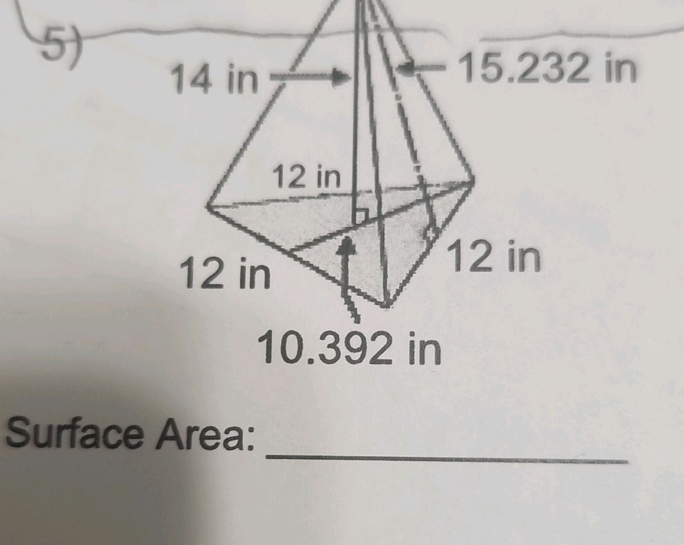 Surface Area: The image shows a 3D shape | StudyX