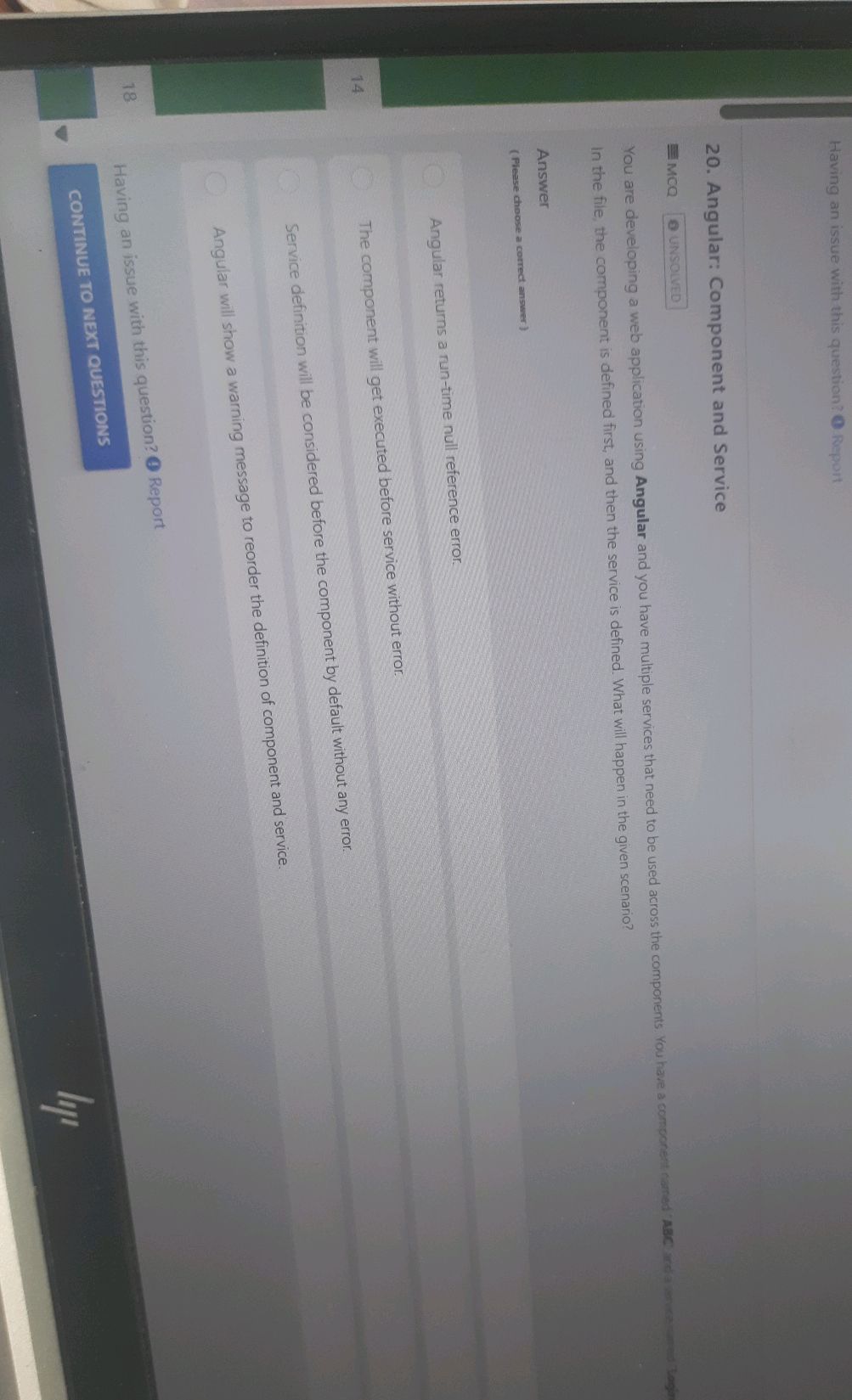 20. Angular: Component and Service You are | StudyX
