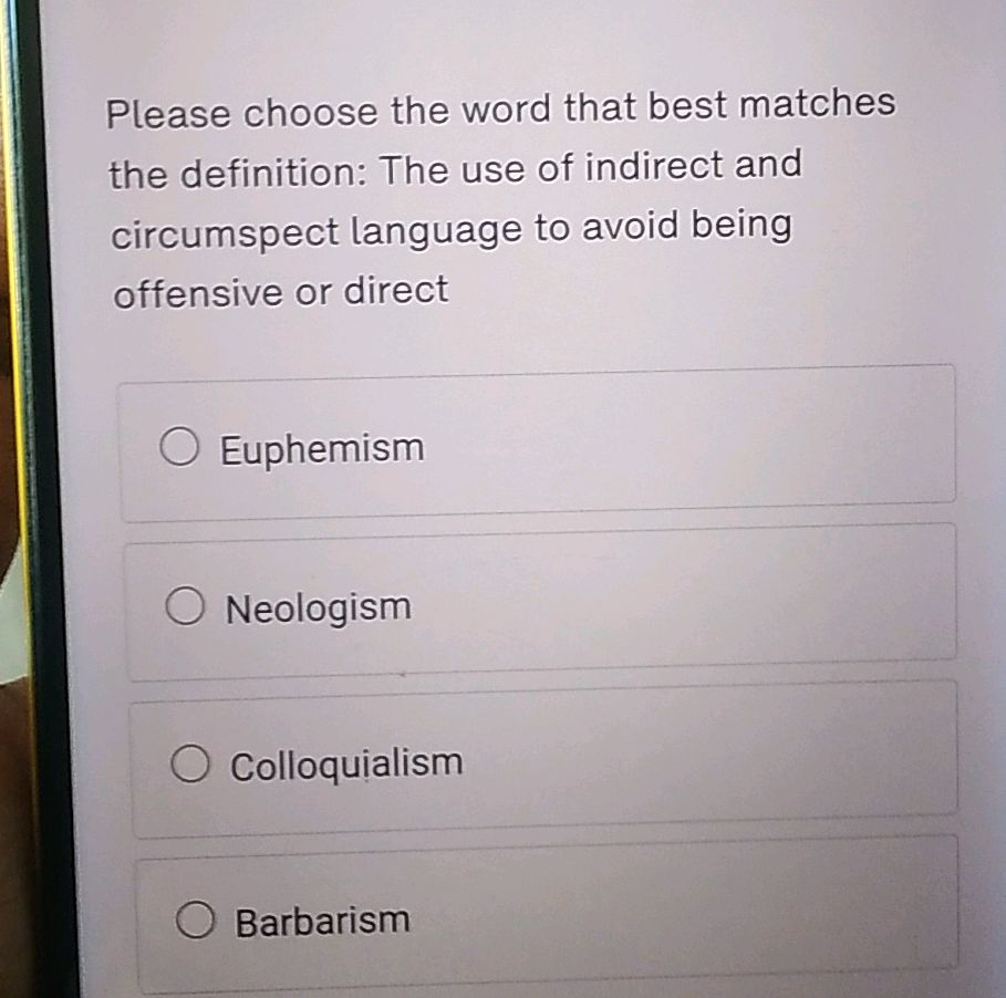 Please choose the word that best matches the | StudyX