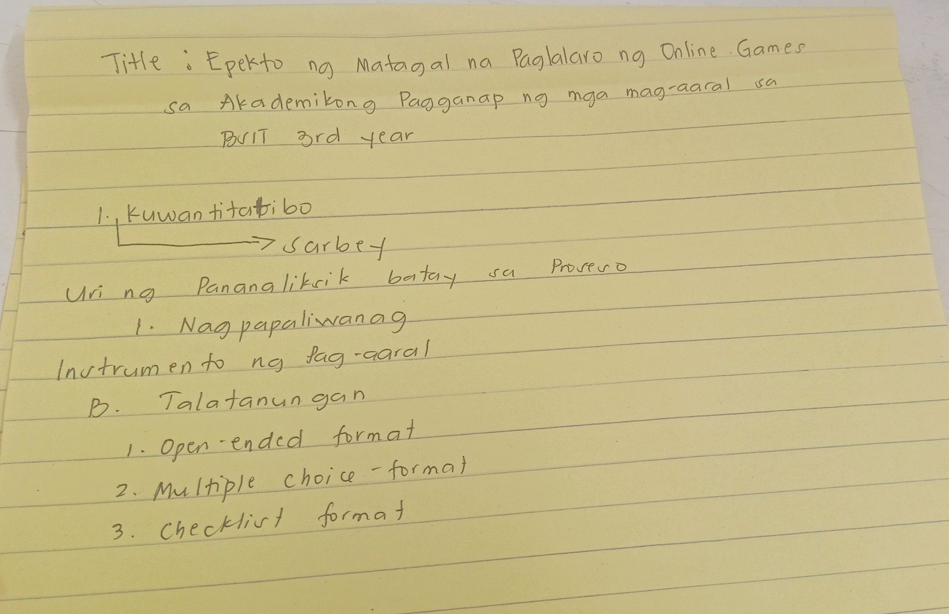 Title : Epekto ng Matagal na Paglalaro ng | StudyX