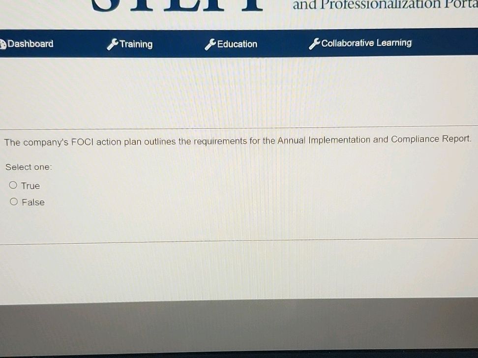 The company's FOCI action plan outlines the