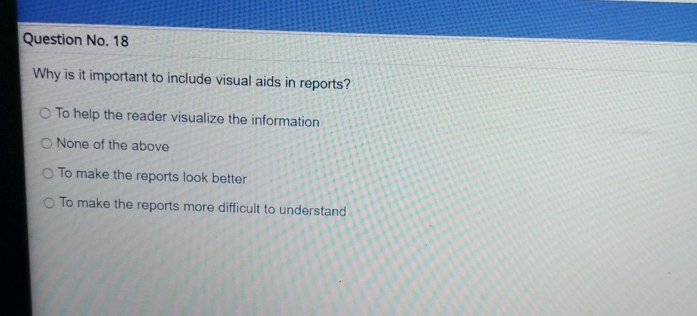 Why is it important to include visual aids | StudyX