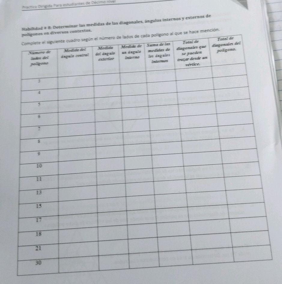 Complete the following table according to | StudyX