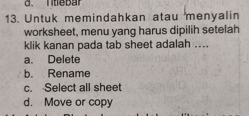 13. Untuk memindahkan atau menyalin | StudyX