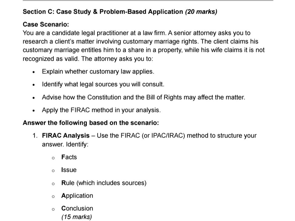 Section C: Case Study Problem-Based | StudyX