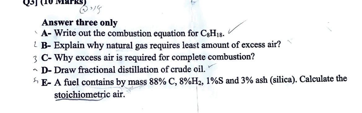 A- Write out the combustion equation for | StudyX