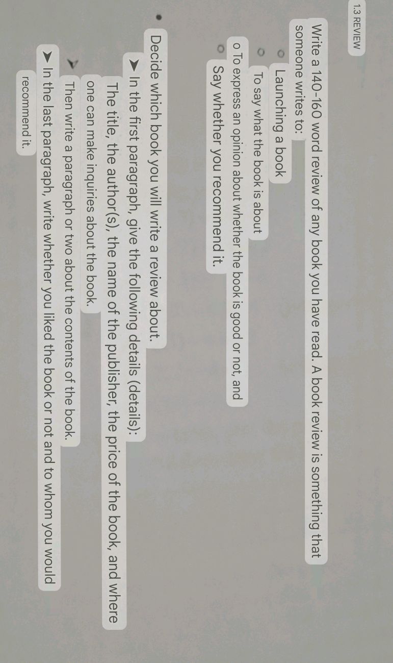 Write a 140-160 word review of any book you | StudyX