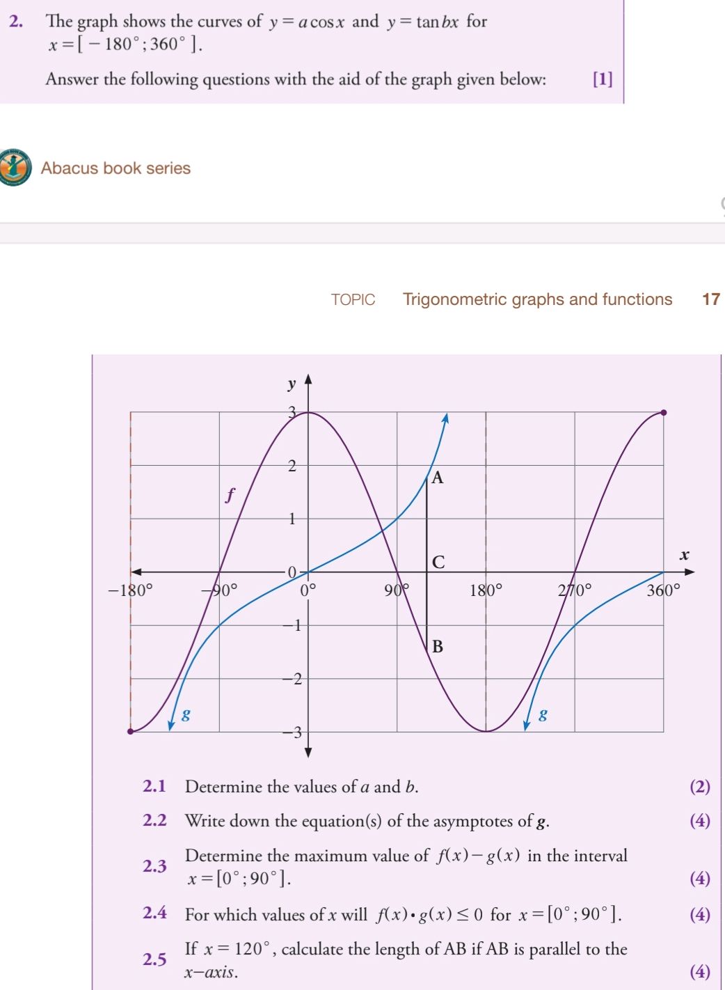 2. The graph shows the curves of $y = | StudyX