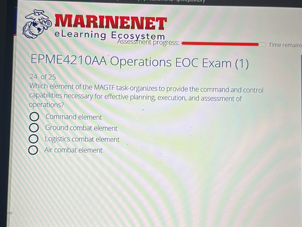 Which element of the MAGTF task-organizes to