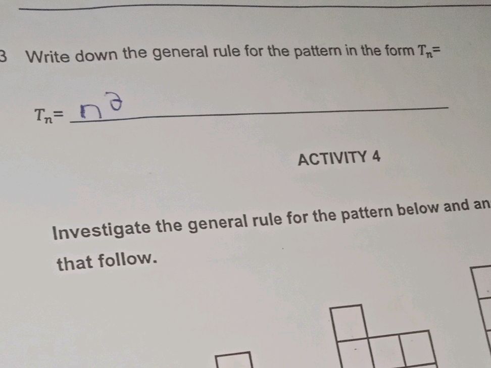 Write down the general rule for the pattern | StudyX
