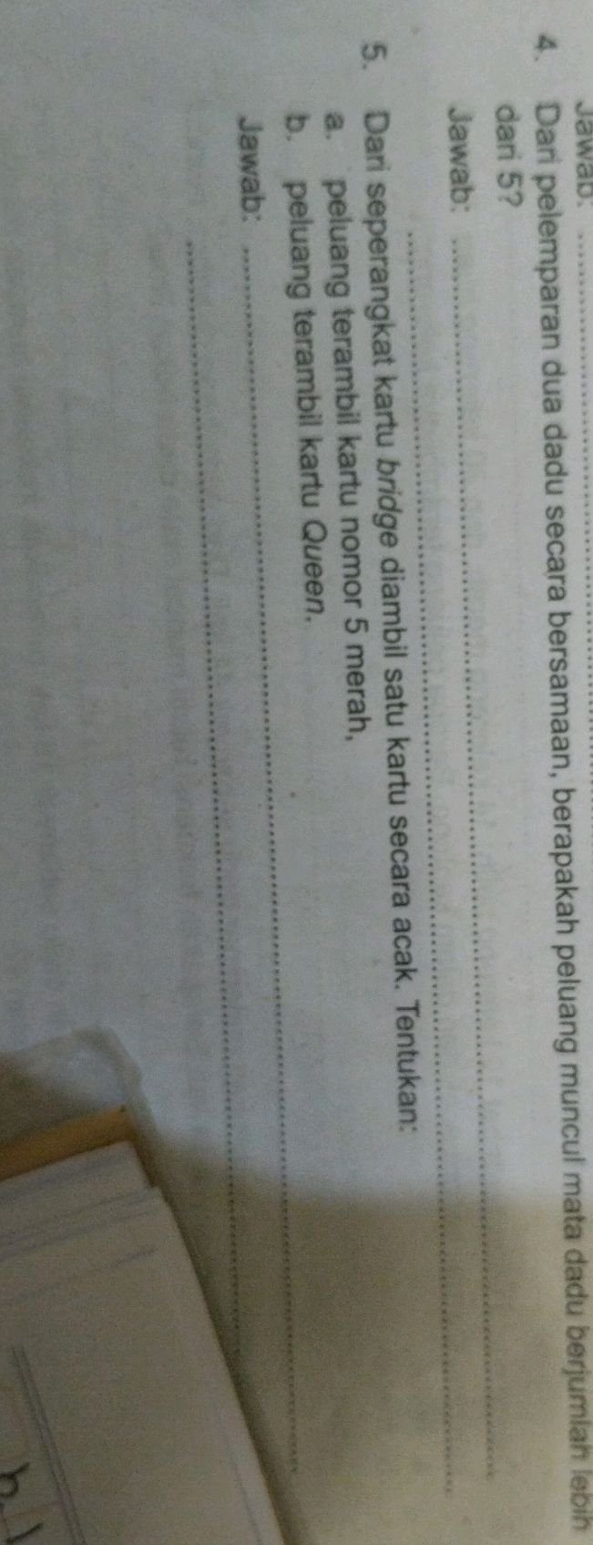 5. Dari seperangkat kartu bridge diambil | StudyX