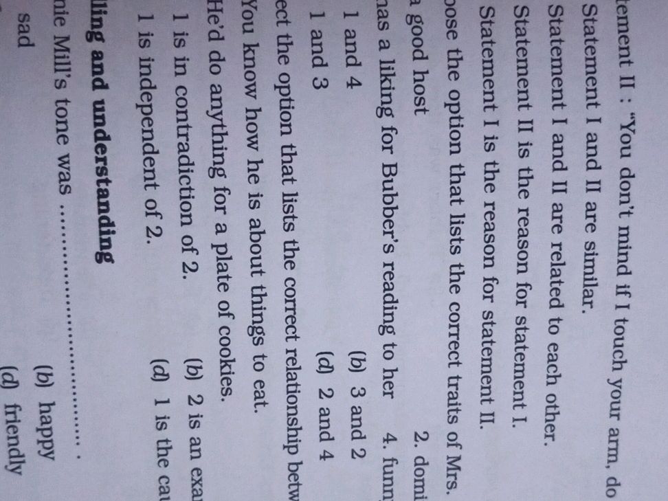 Statement II: "You don't mind if I touch | StudyX