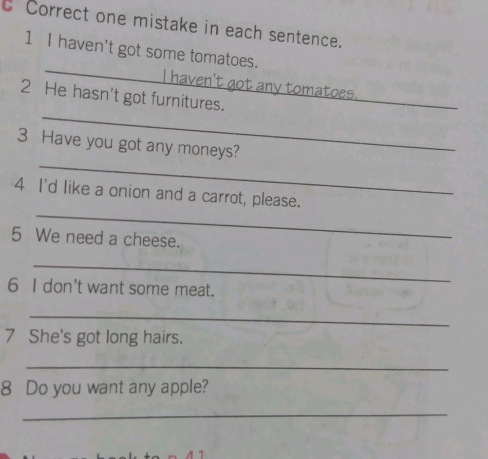 Correct one mistake in each sentence. 1 I | StudyX