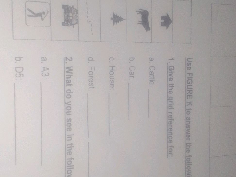 1. Give the grid reference for: a. Cattle: | StudyX