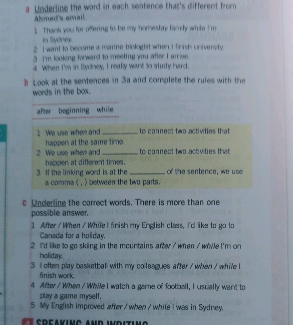 a Underline the word in each sentence that's | StudyX