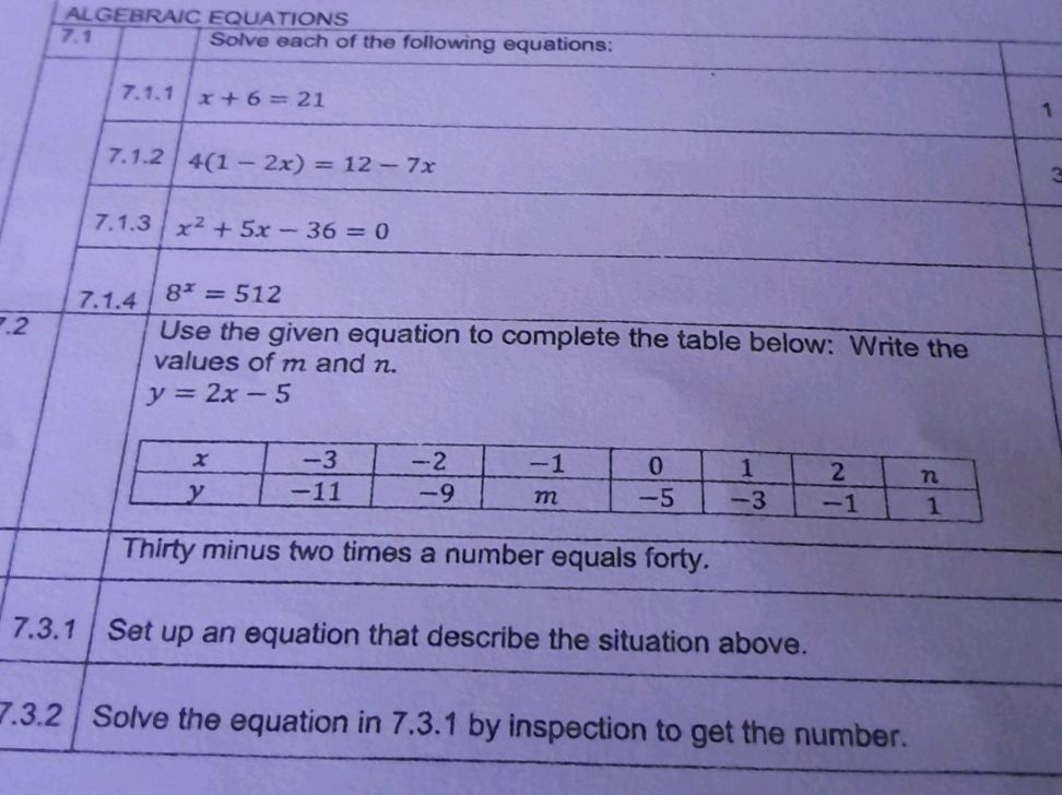 Solve each of the following equations: | StudyX