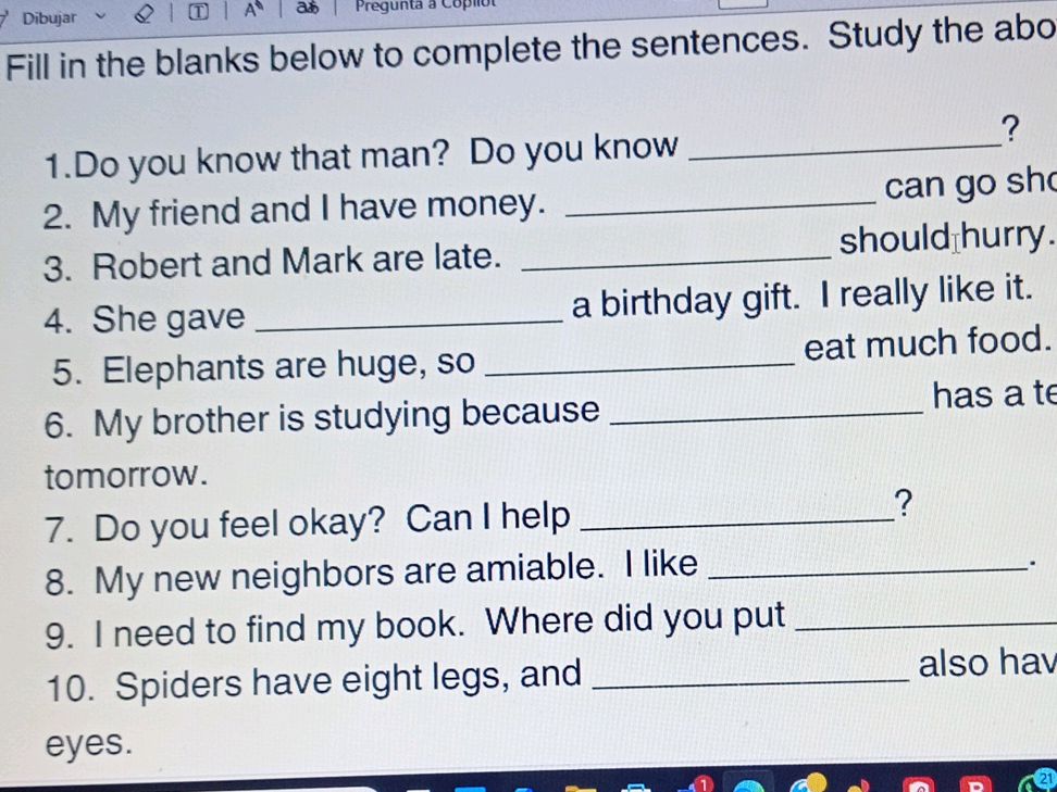 Fill in the blanks below to complete the | StudyX