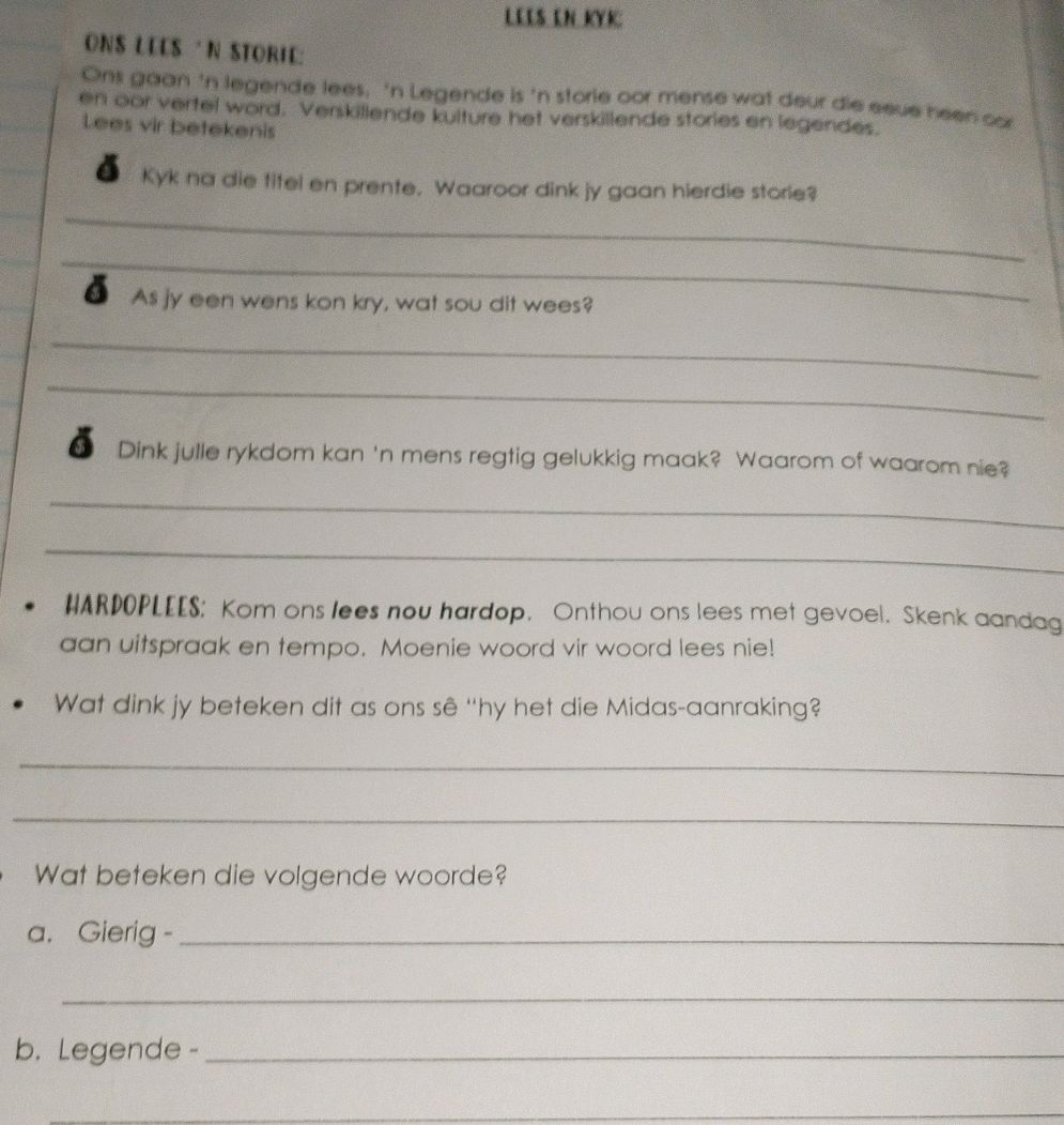 Kyk na die titel en prente. Waaroor dink jy | StudyX