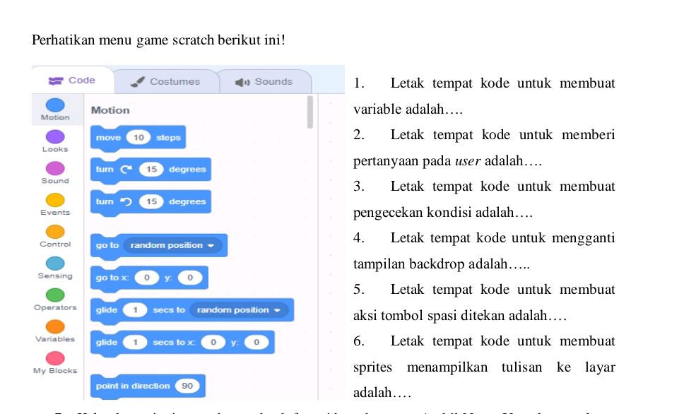 Perhatikan menu game scratch berikut ini! | StudyX