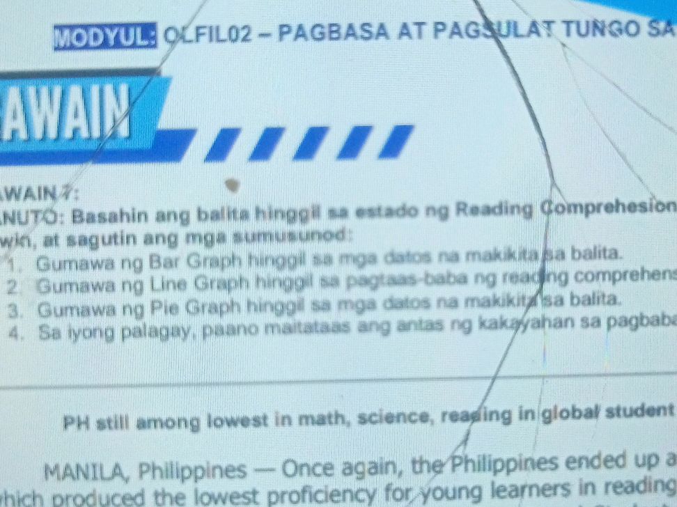 AWAIN 7: PANUTO: Basahin ang balita hinggil | StudyX