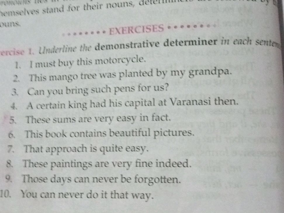 Exercise 1. Underline the demonstrative | StudyX